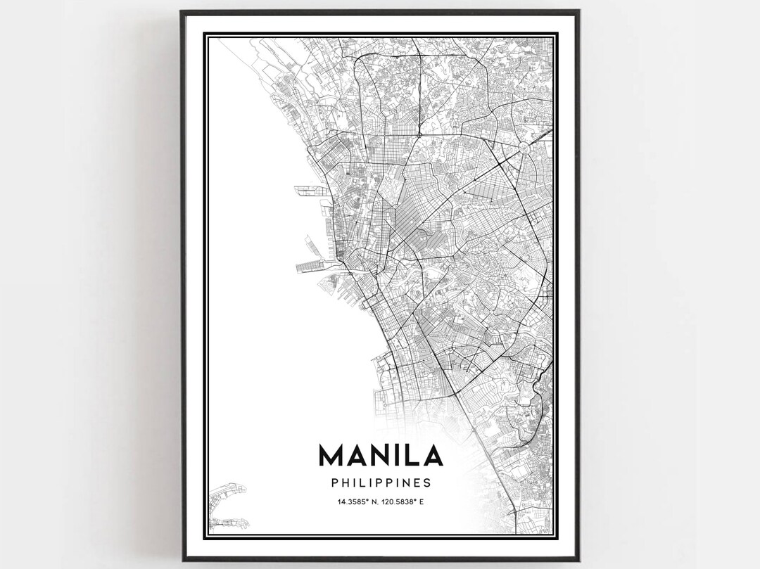 Manila Map Print, Manila Map Poster Wall Art, Manila City Map, Manila ...