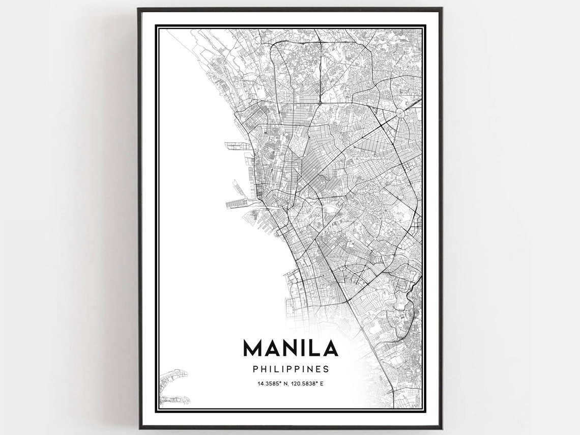 Manila Map Print, Manila Map Poster Wall Art, Manila City Map, Manila ...