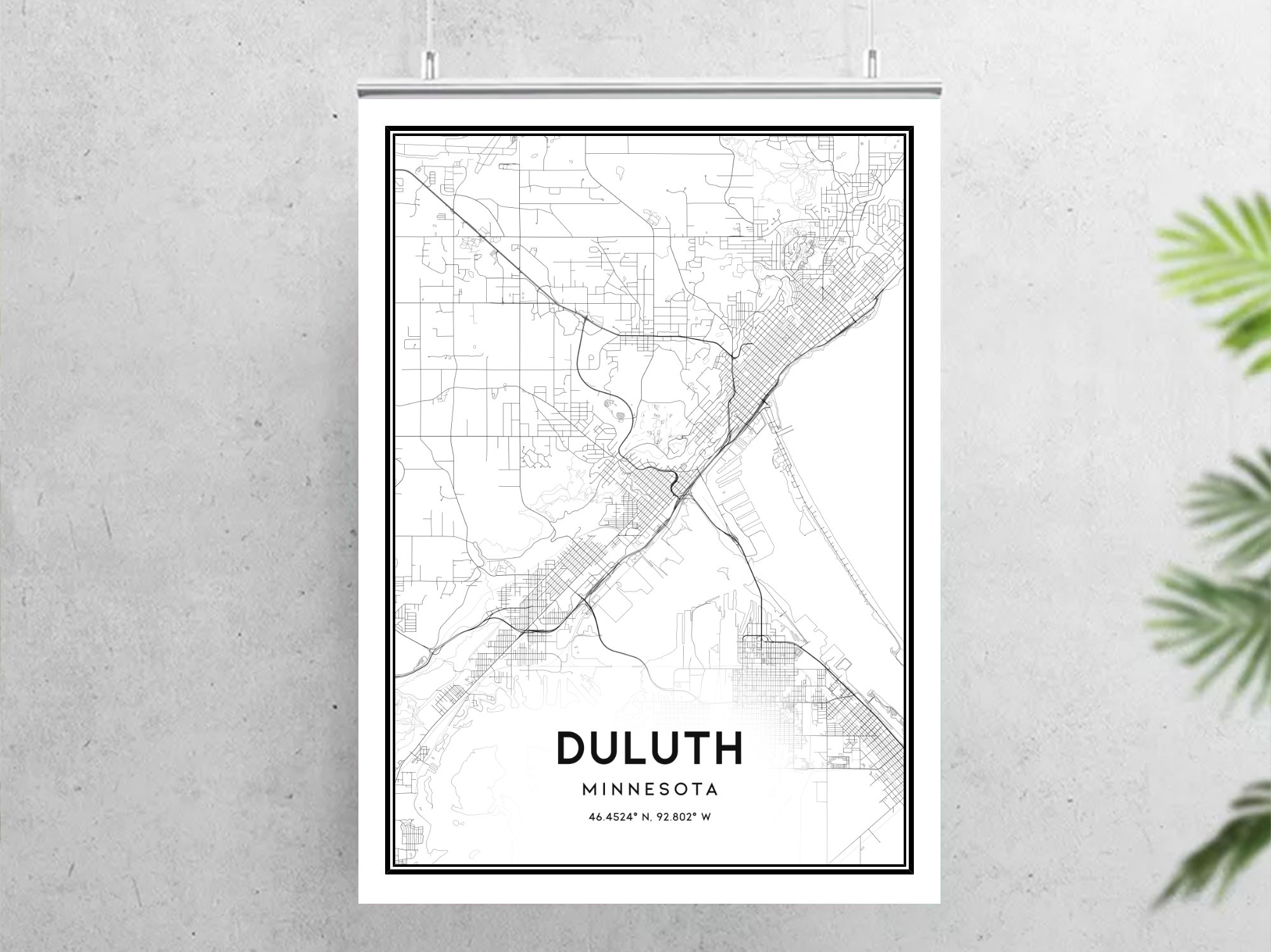 Duluth Map Print Duluth Map Poster Wall Art Mn City Map - Etsy