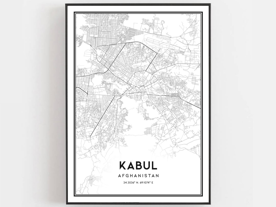 Kabul Map Print, Kabul Map Poster Wall Art, Kabul City Map, Kabul Print ...