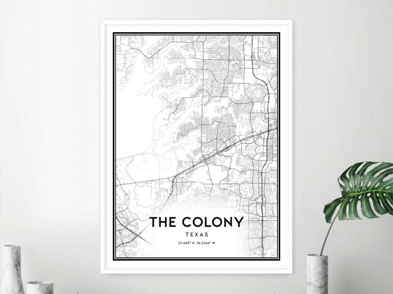 The Colony Map Print The Colony Map Poster Wall Art Tx City | Etsy