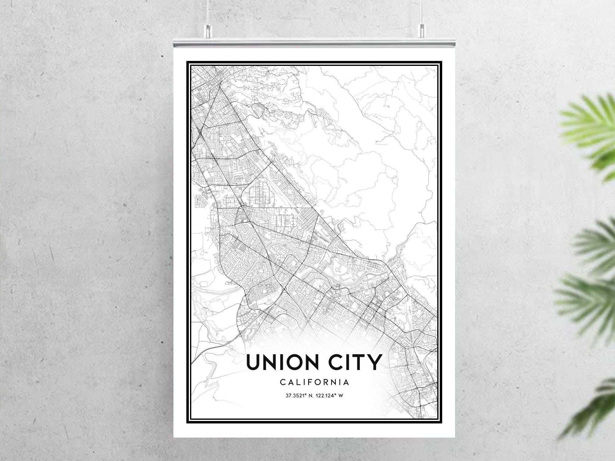 Union City Map Print Union City Map Poster Wall Art Ca City - Etsy