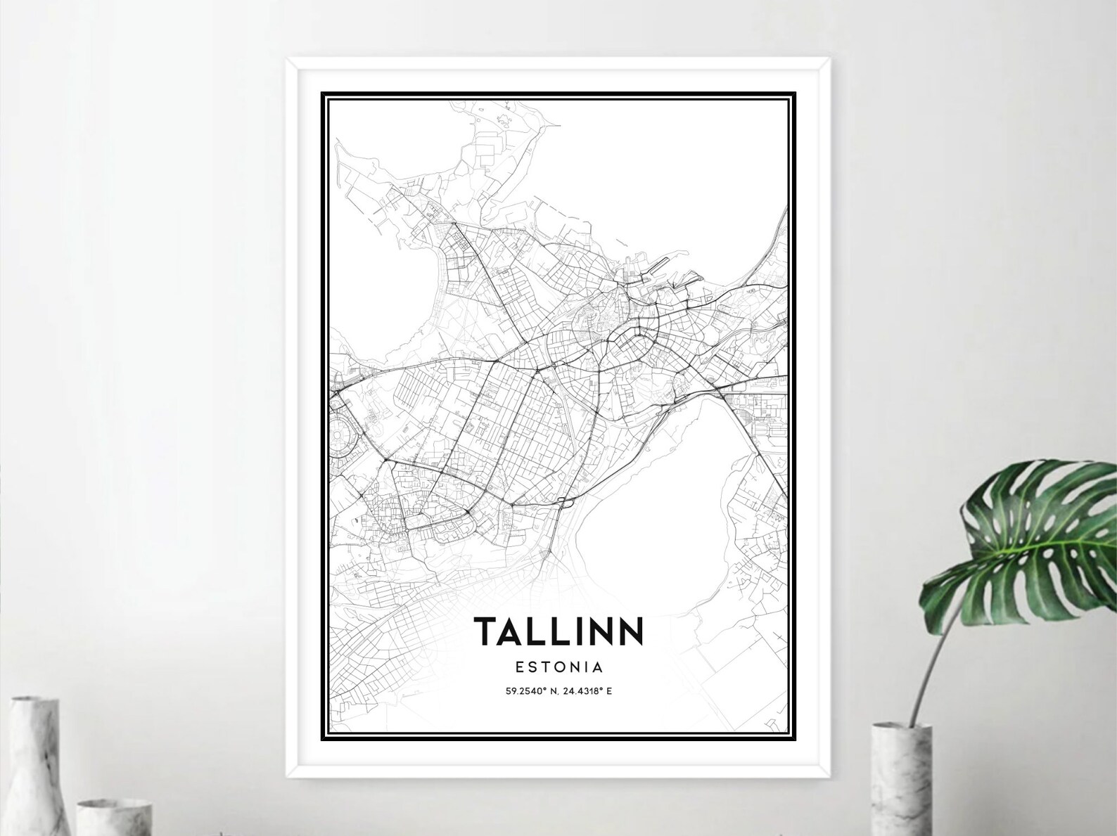 Tallinn Map Print, Tallinn Map Poster Wall Art, Tallinn City Map ...