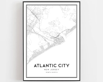 Atlantic City Map Print - Etsy