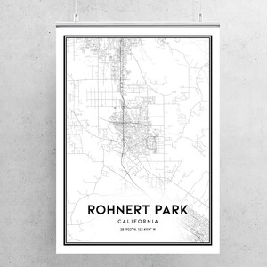 Rohnert Park Map Print, Rohnert Park Map Poster Wall Art, Ca City Map ...