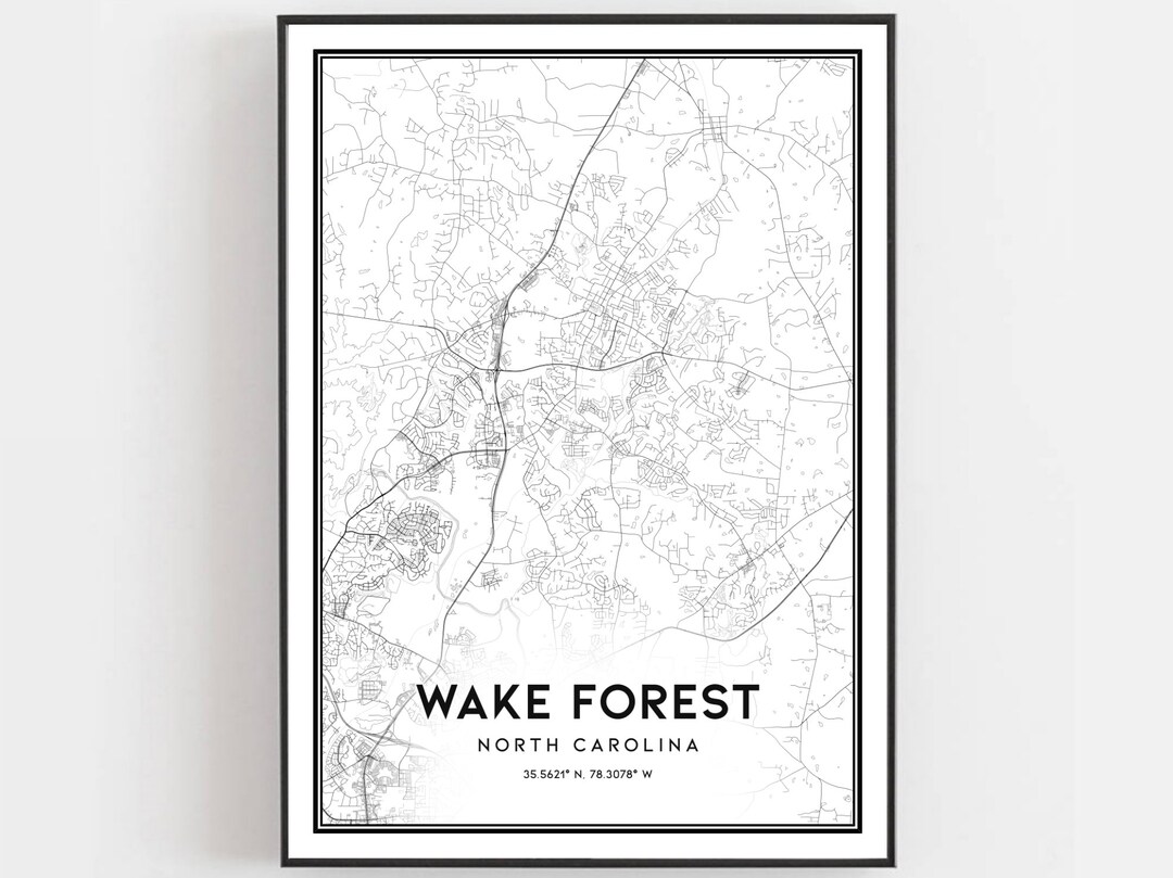 Wake Forest Map Print, Wake Forest Map Poster Wall Art, Nc City Map ...
