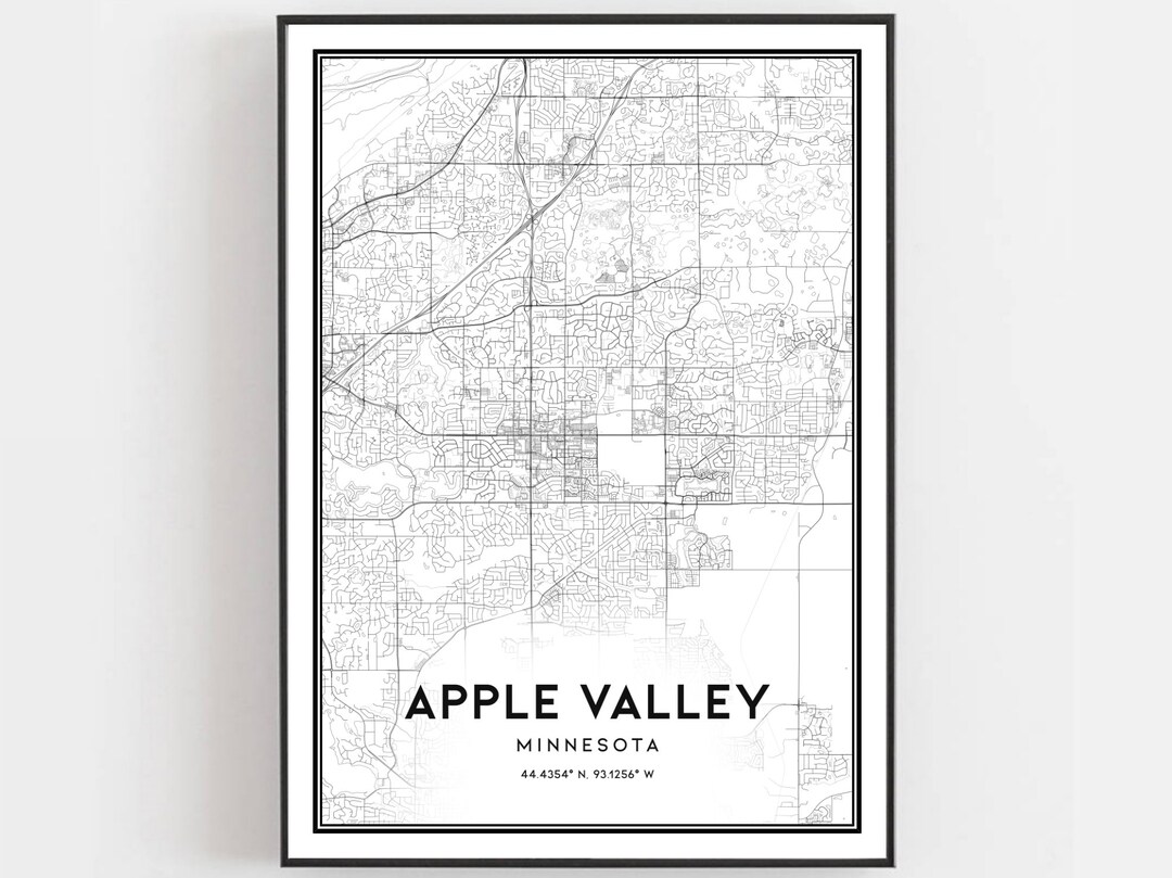 Apple Valley Map Print, Apple Valley Map Poster Wall Art, Mn City Map ...