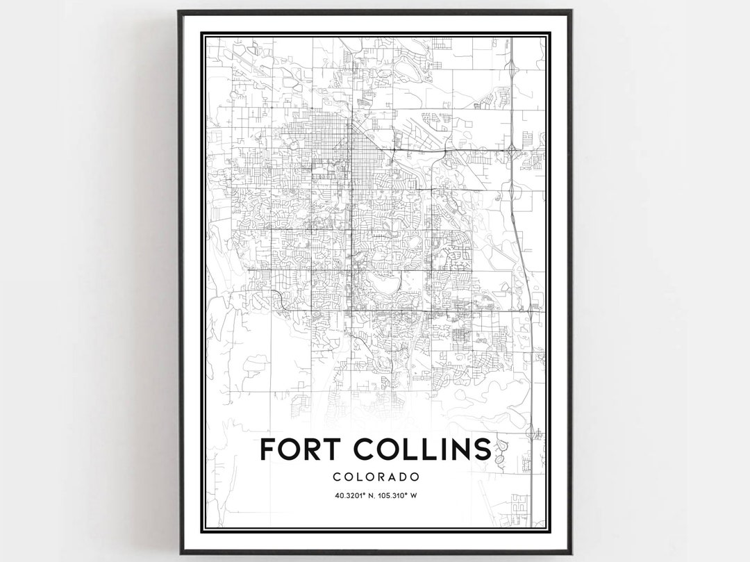 Fort Collins Map Print, Fort Collins Map Poster Wall Art, Co City Map ...