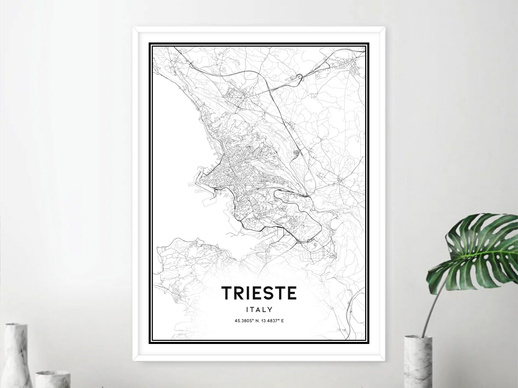 Trieste Map Print Trieste Map Poster Wall Art Trieste City | Etsy