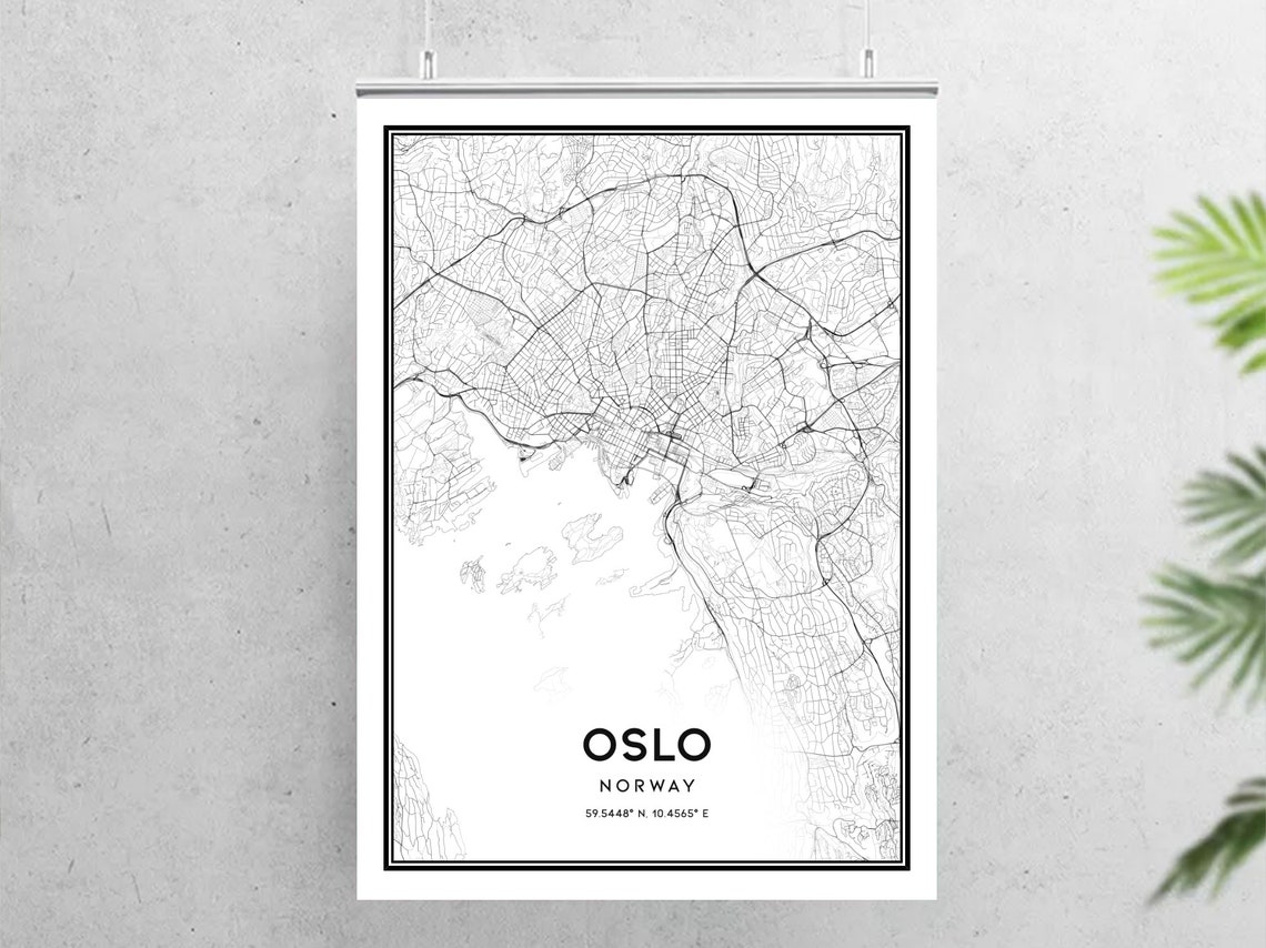 Oslo Map Print, Oslo Map Poster Wall Art, Oslo City Map, Oslo Print ...