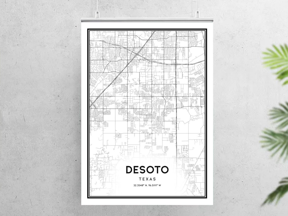 Desoto Map Print Desoto Map Poster Wall Art Tx City Map | Etsy