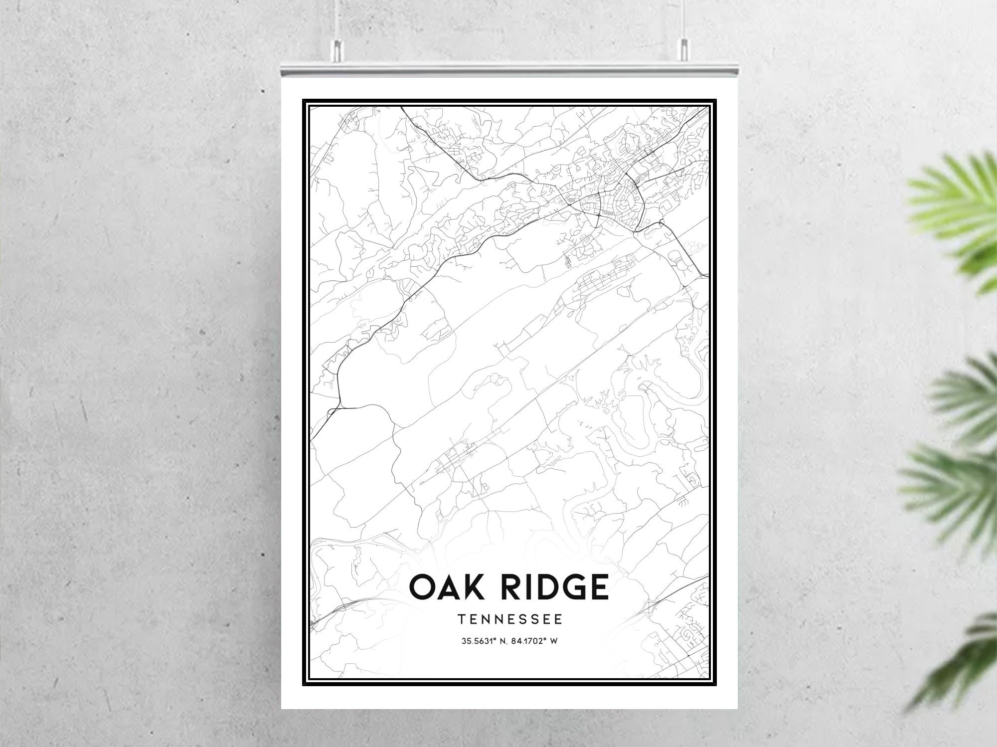 Oak Ridge Map Print Oak Ridge Map Poster Wall Art Tn City | Etsy