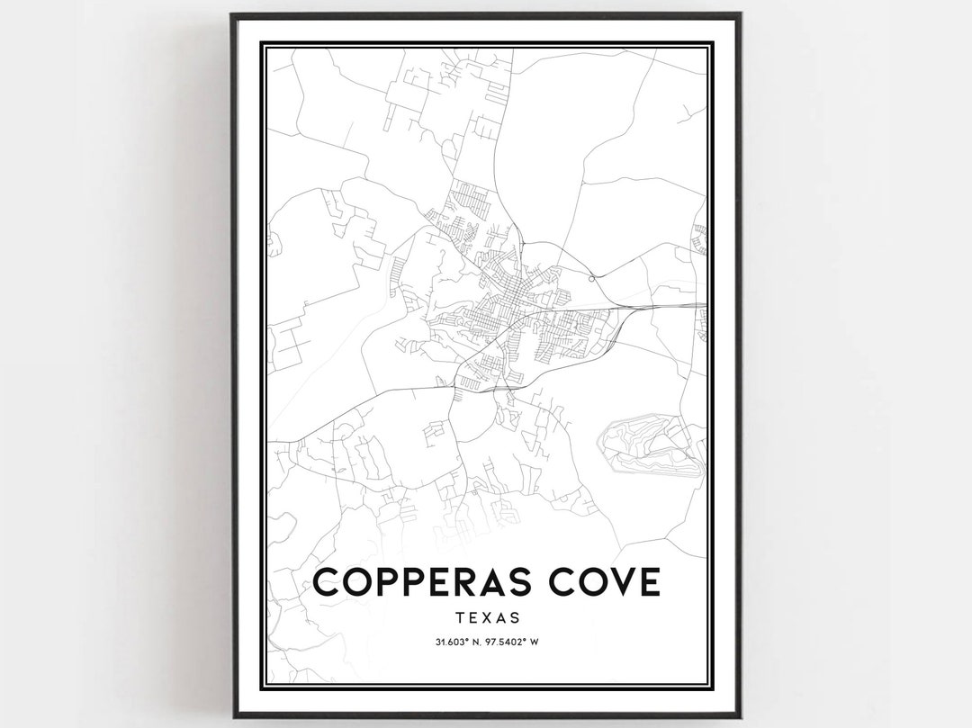 Copperas Cove Map Print, Copperas Cove Map Poster Wall Art, Tx City Map ...