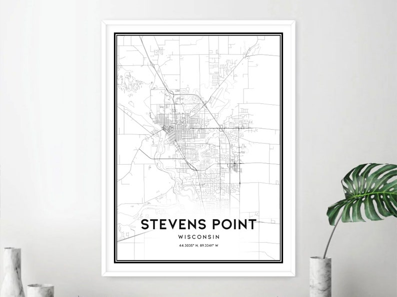 Stevens Point Map Print Stevens Point Map Poster Wall Art Wi - Etsy