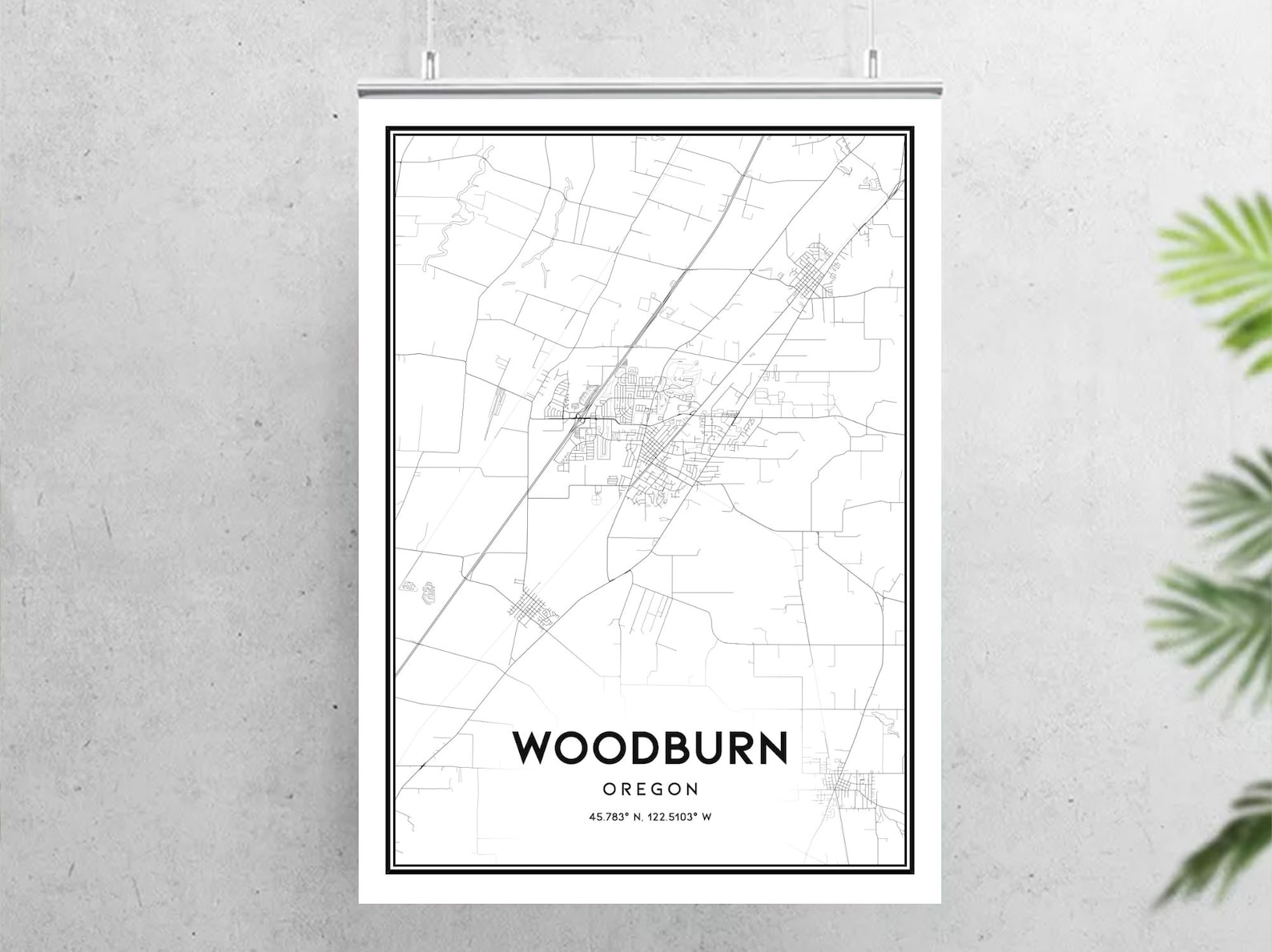 Woodburn Map Print Woodburn Map Poster Wall Art or City Map | Etsy