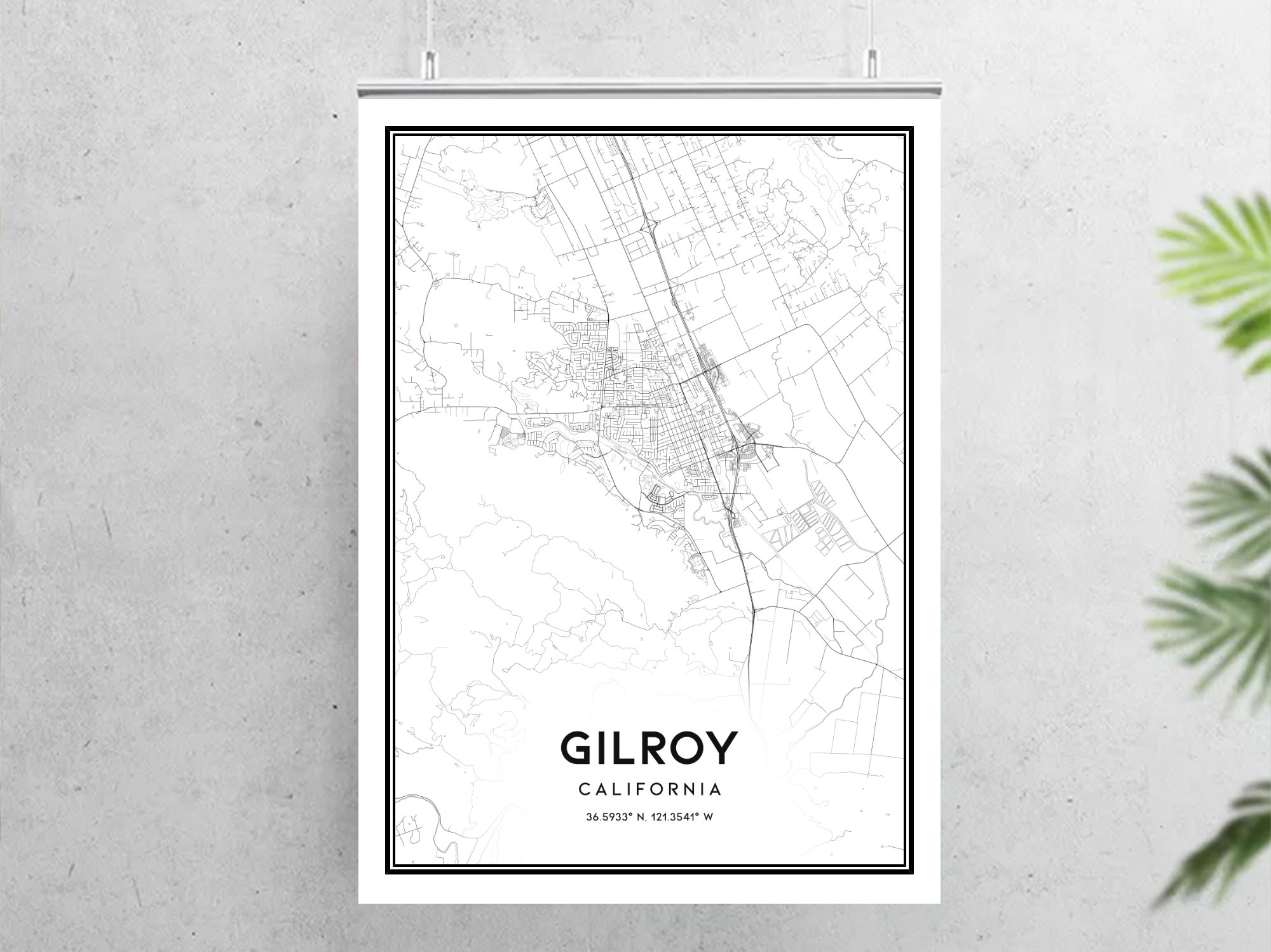 Gilroy Map Print Gilroy Map Poster Wall Art Ca City Map | Etsy