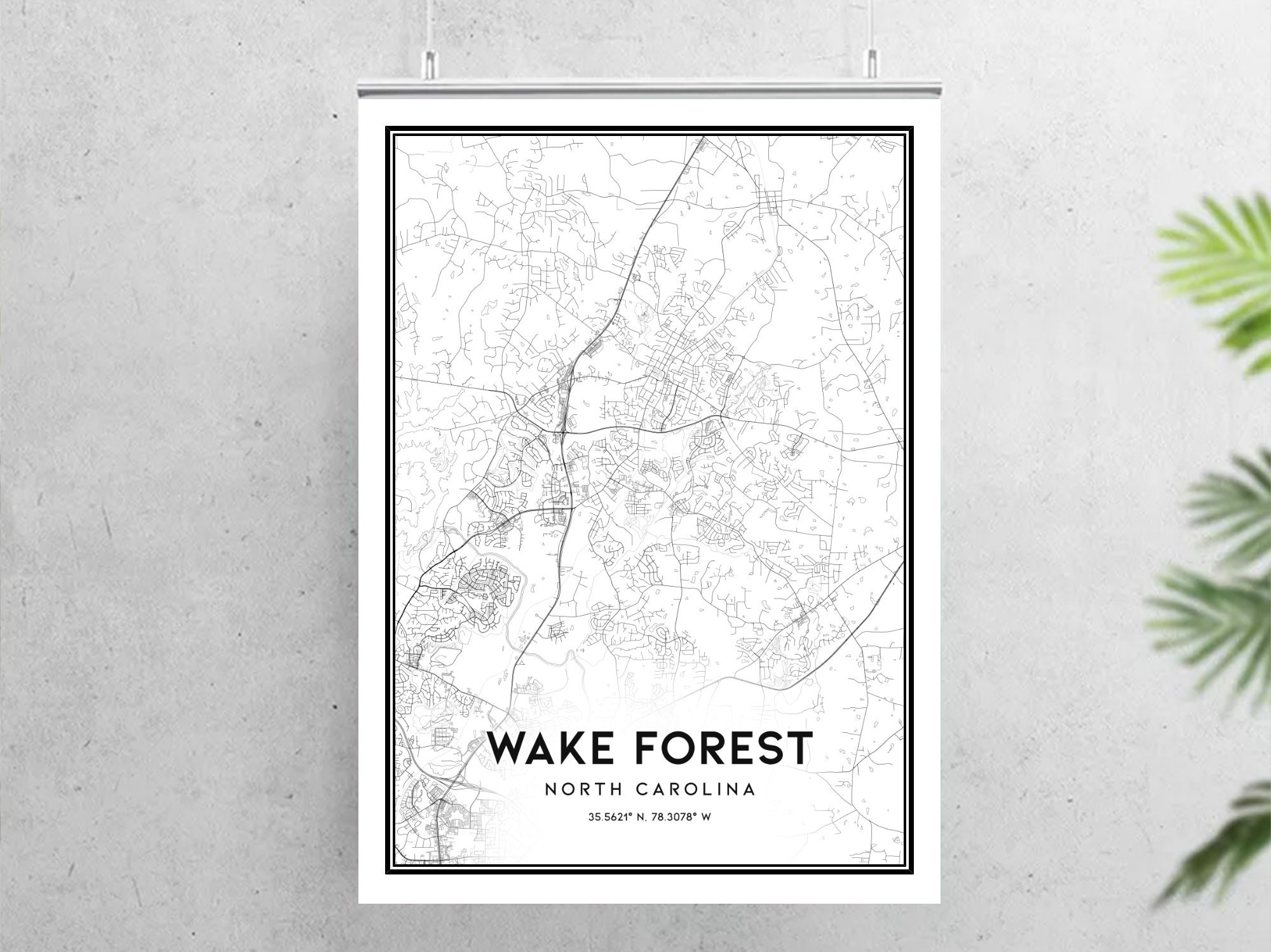 Wake Forest Map Print Wake Forest Map Poster Wall Art Nc - Etsy
