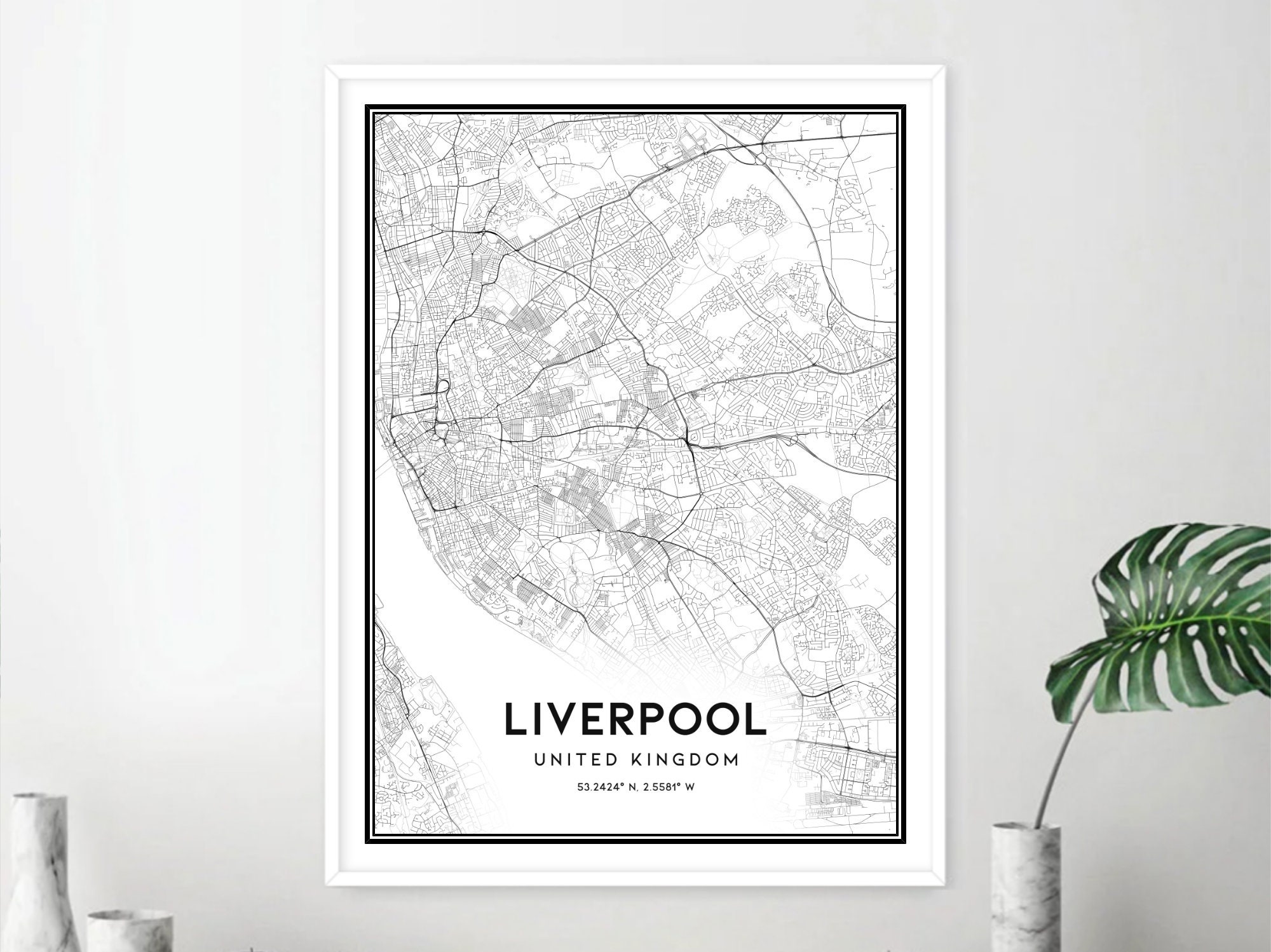 Liverpool Map Print Liverpool Map Poster Wall Art Liverpool - Etsy