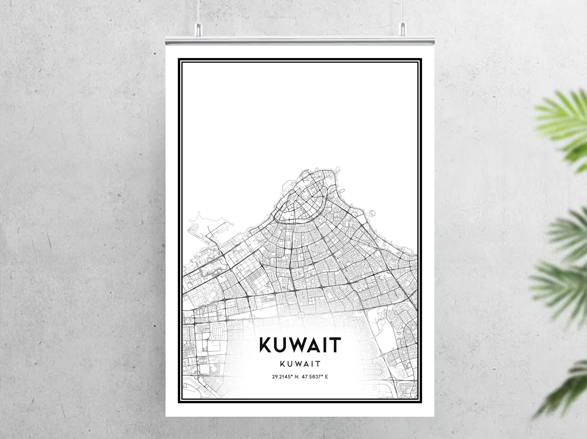 Kuwait Map Print Kuwait Map Poster Wall Art Kuwait City | Etsy
