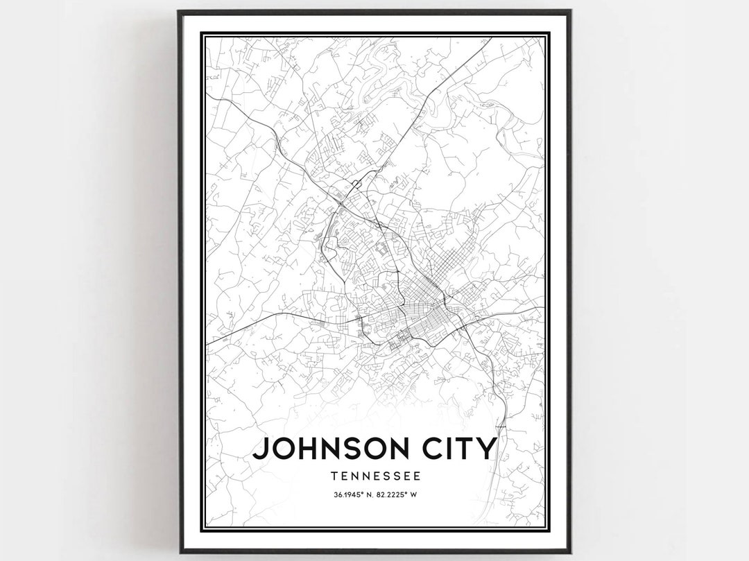 Johnson City Map Print, Johnson City Map Poster Wall Art, Tn City Map ...