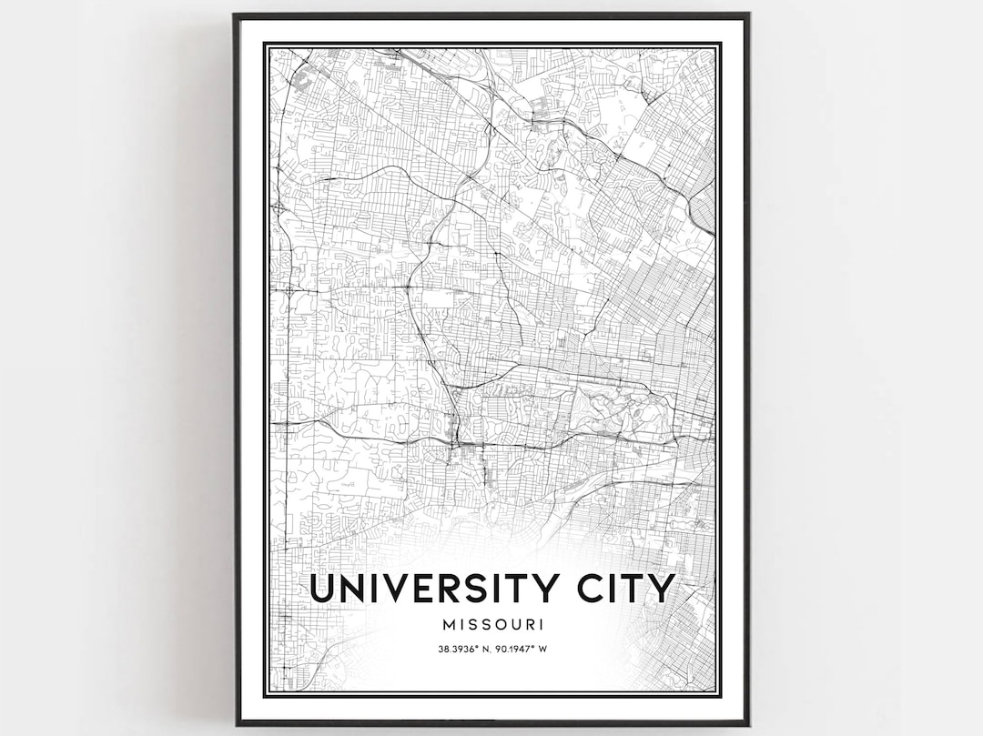 University City Map Print, University City Map Poster Wall Art, Mo City ...