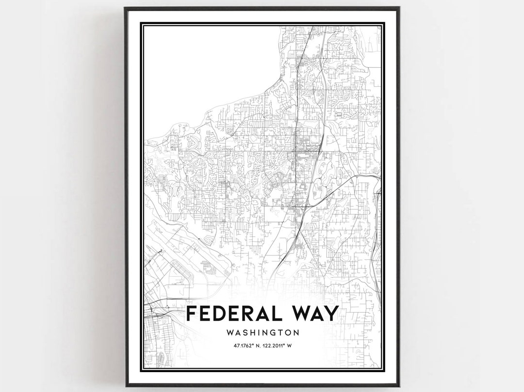 Federal Way Map Print, Federal Way Map Poster Wall Art, Wa City Map ...