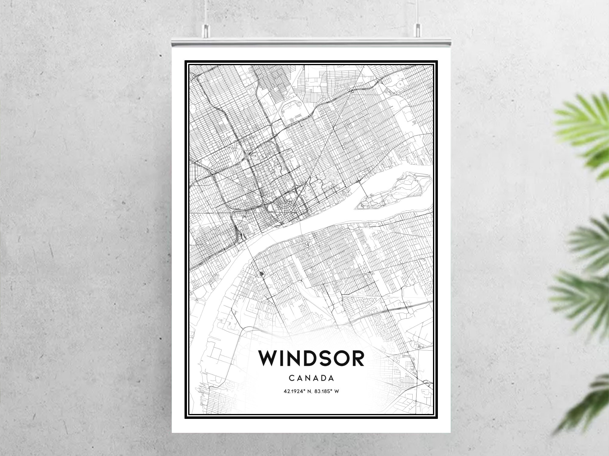 Windsor Map Print Windsor Map Poster Wall Art Windsor City | Etsy