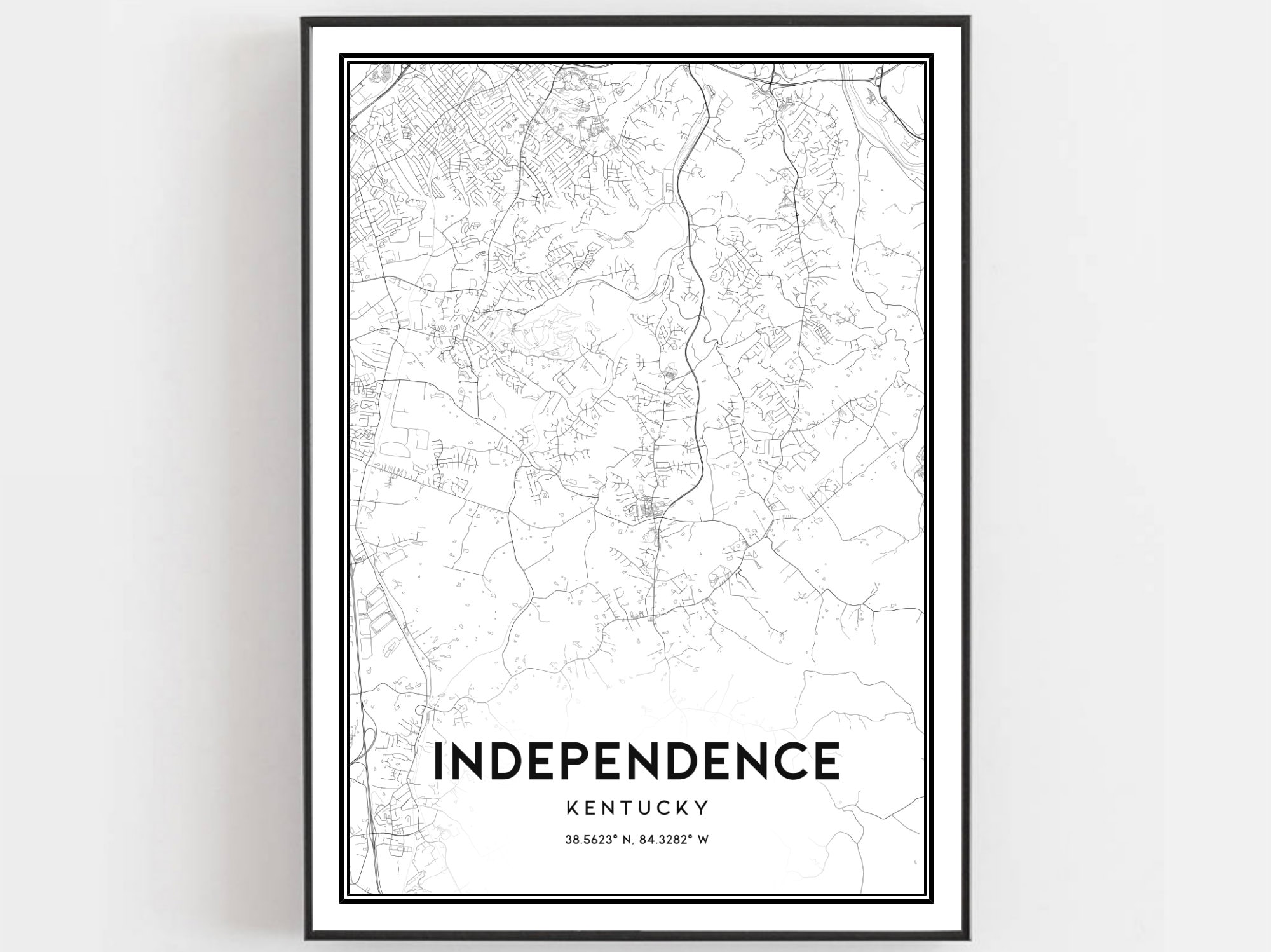 Independence Map Print Independence Map Poster Wall Art Ky - Etsy