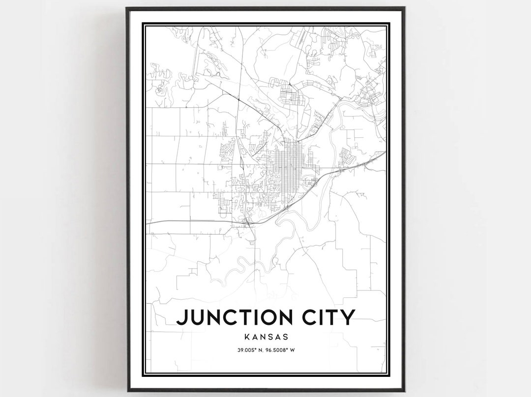 Junction City Map Print, Junction City Map Poster Wall Art, Ks City Map ...