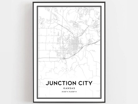 Junction City Map Print Junction City Map Poster Wall Art Ks | Etsy
