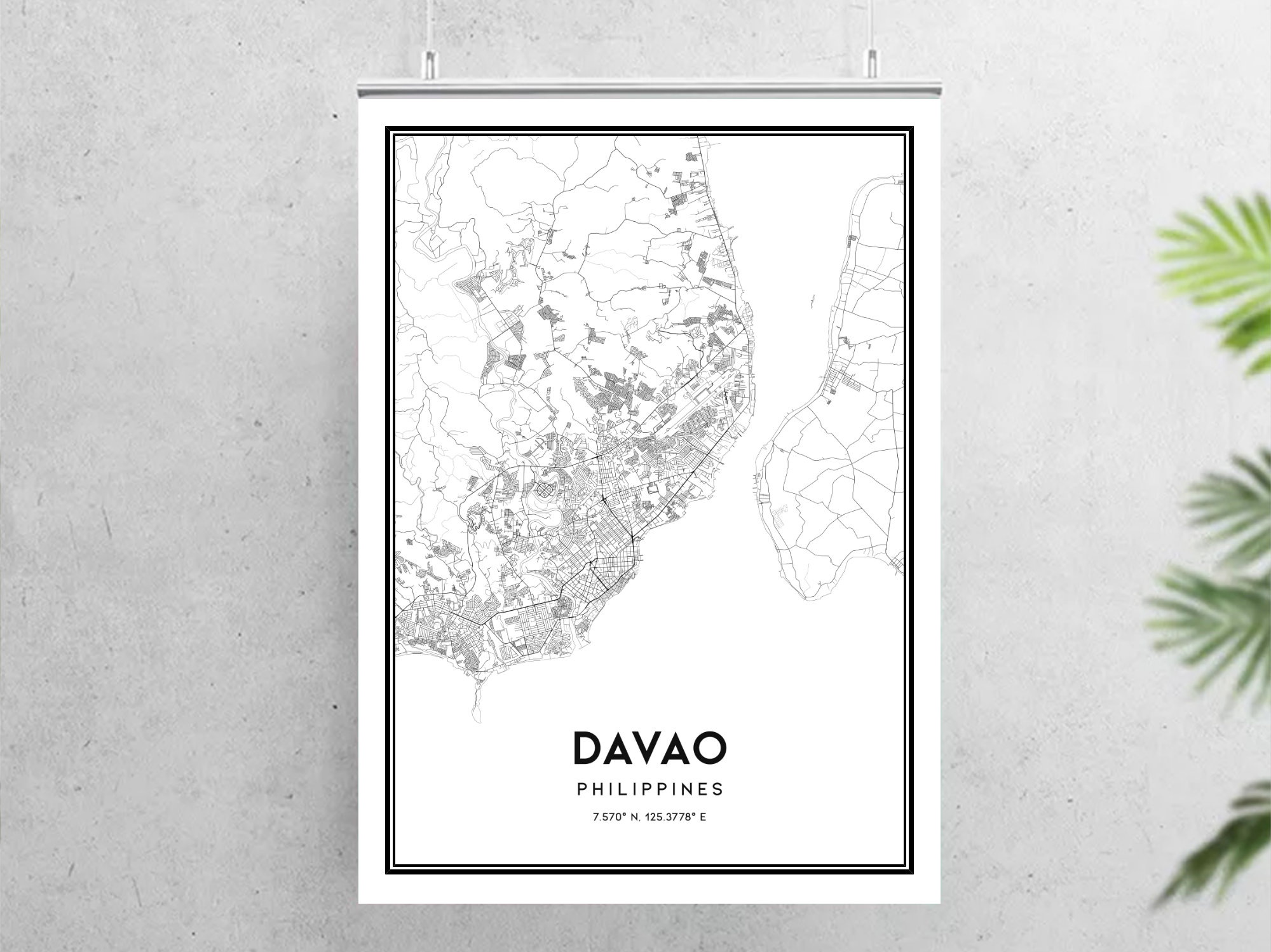 Davao Map Print Davao Map Poster Wall Art Davao City Map | Etsy