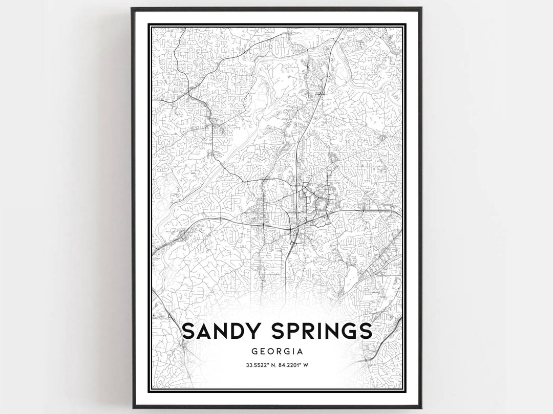 Sandy Springs Map Print, Sandy Springs Map Poster Wall Art, Ga City Map ...