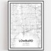 Lombard Map Print, Lombard Map Poster Wall Art, Il City Map, Illinois ...