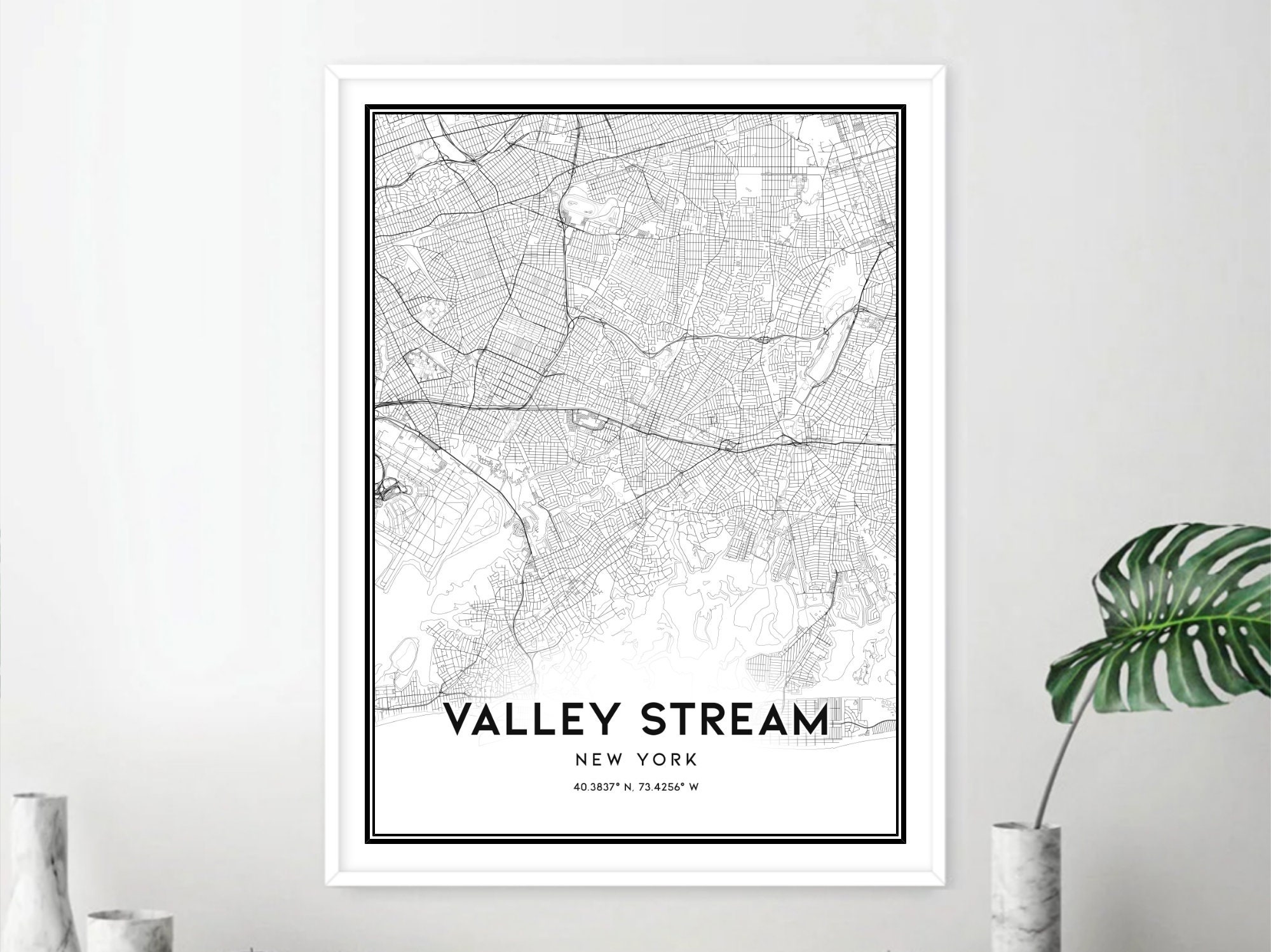 Valley Stream Map Print Valley Stream Map Poster Wall Art Ny - Etsy UK
