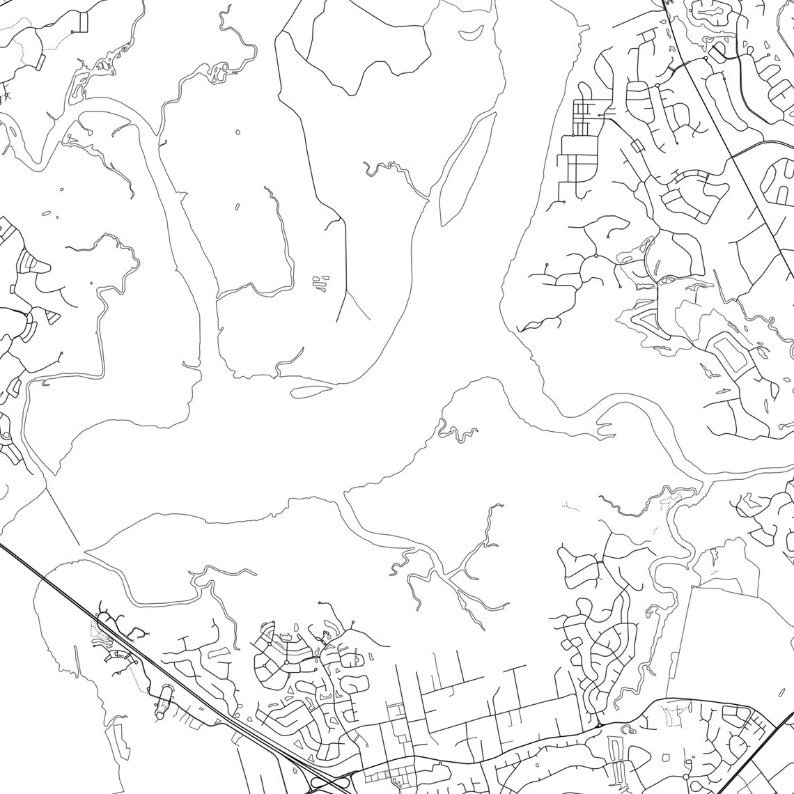 Mount Pleasant Map Print, Mount Pleasant Map Poster Wall Art, Sc City ...