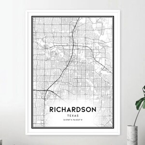 Richardson Map Print, Richardson Map Poster Wall Art, Tx City Map ...