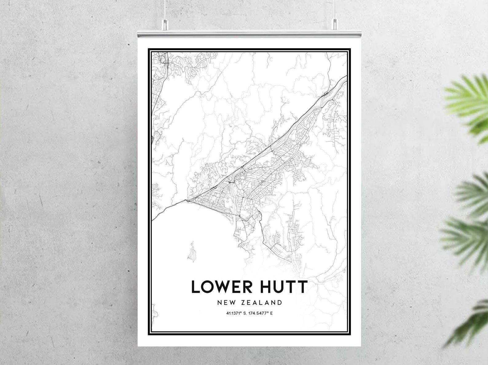 Lower Hutt Map Print Lower Hutt Map Poster Wall Art Lower - Etsy