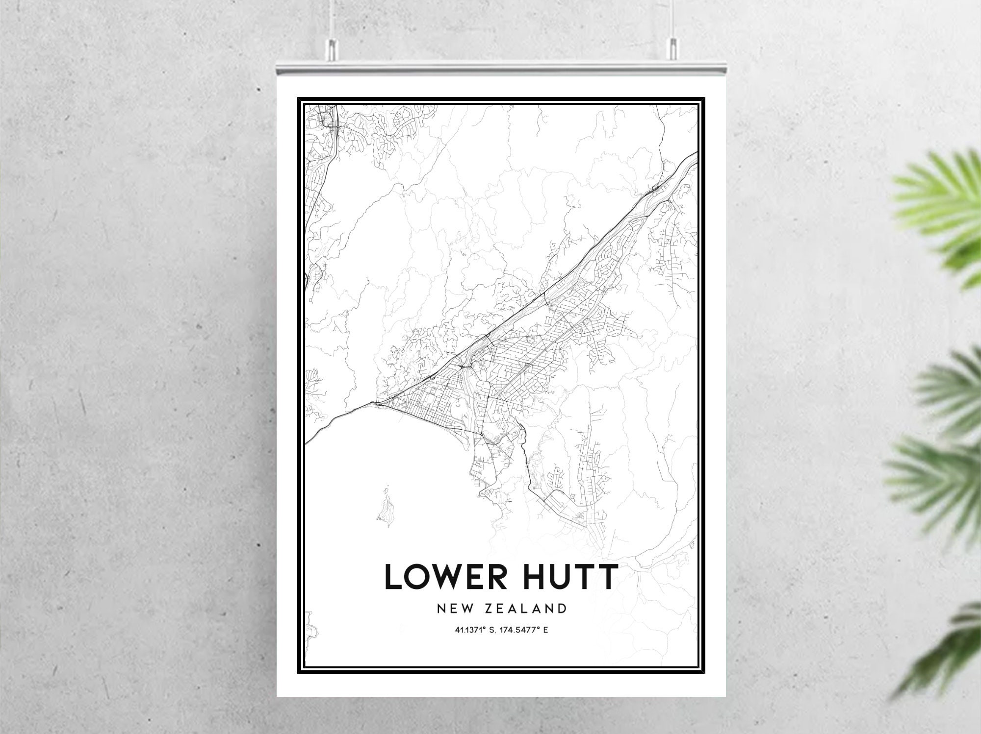 Lower Hutt Map Print Lower Hutt Map Poster Wall Art Lower - Etsy