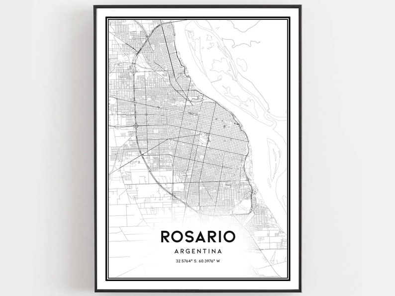 Rosario Map Print Rosario Map Poster Wall Art Rosario City | Etsy