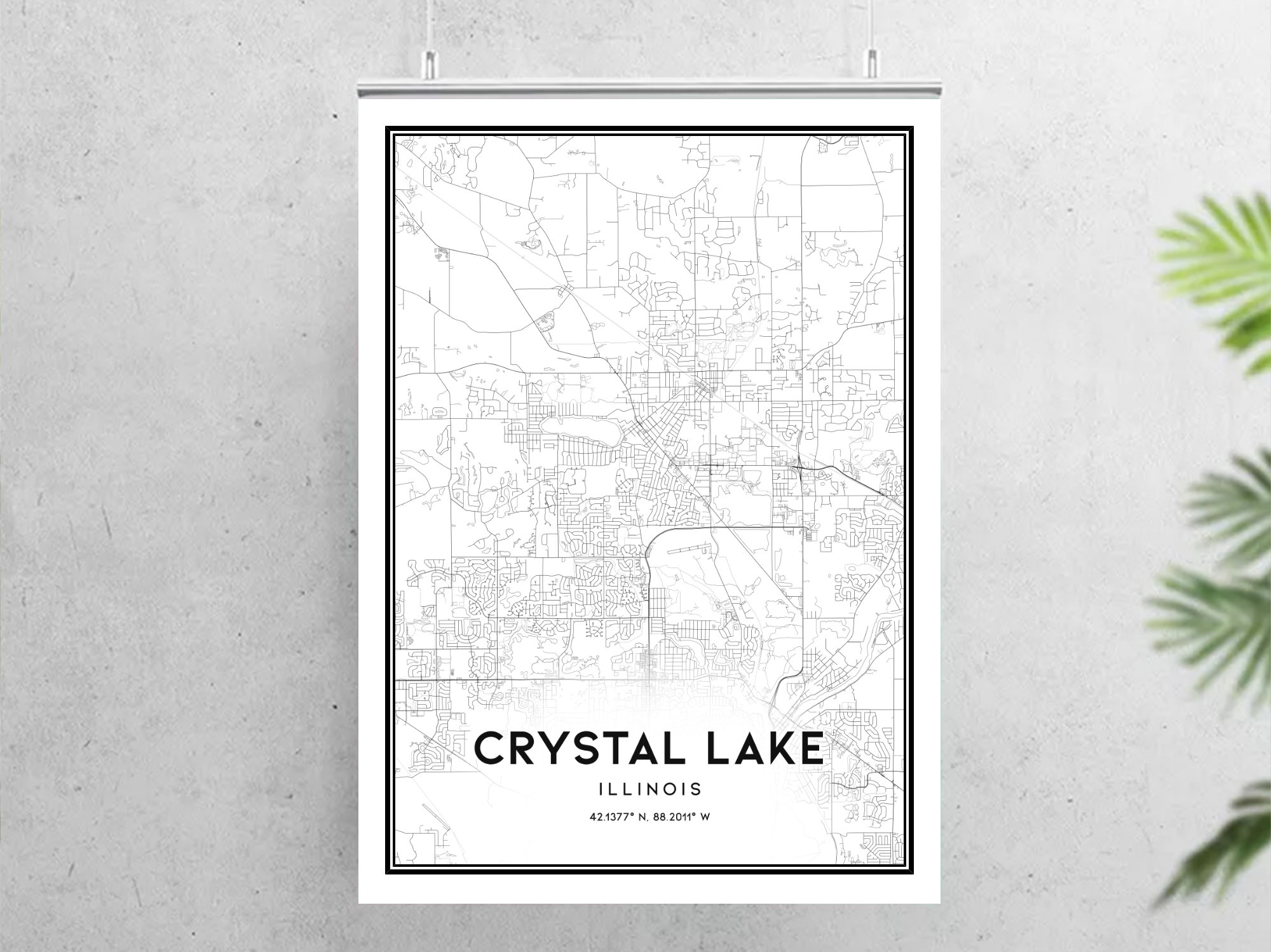 Crystal Lake Map Print Crystal Lake Map Poster Wall Art Il | Etsy