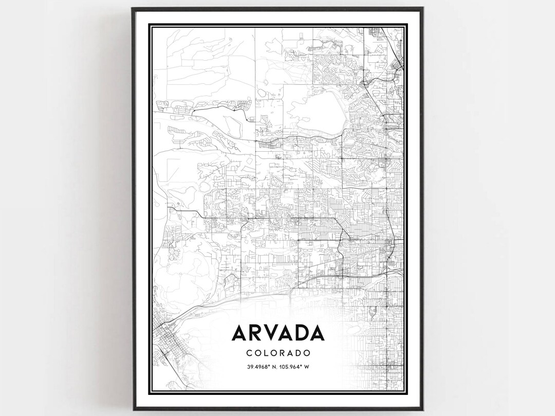 Arvada Map Print, Arvada Map Poster Wall Art, Co City Map, Colorado ...