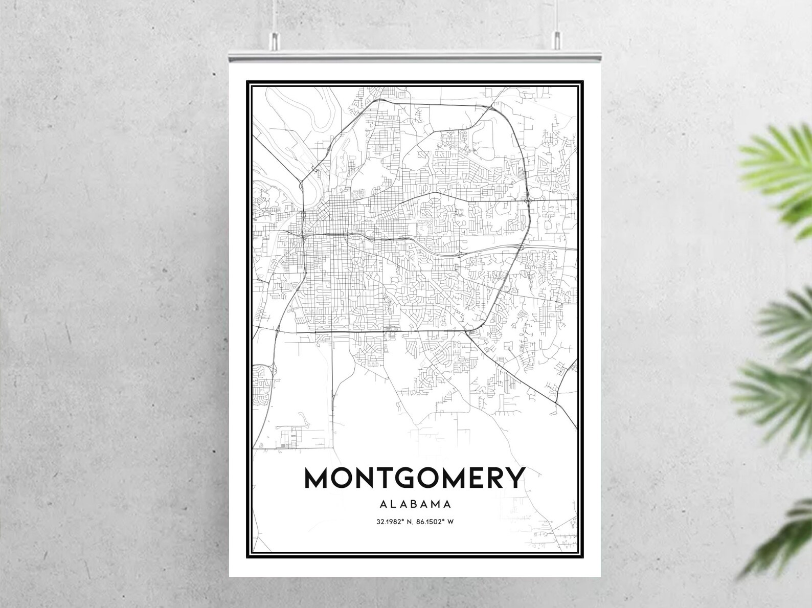 Montgomery Map Print, Montgomery Map Poster Wall Art, Al City Map ...
