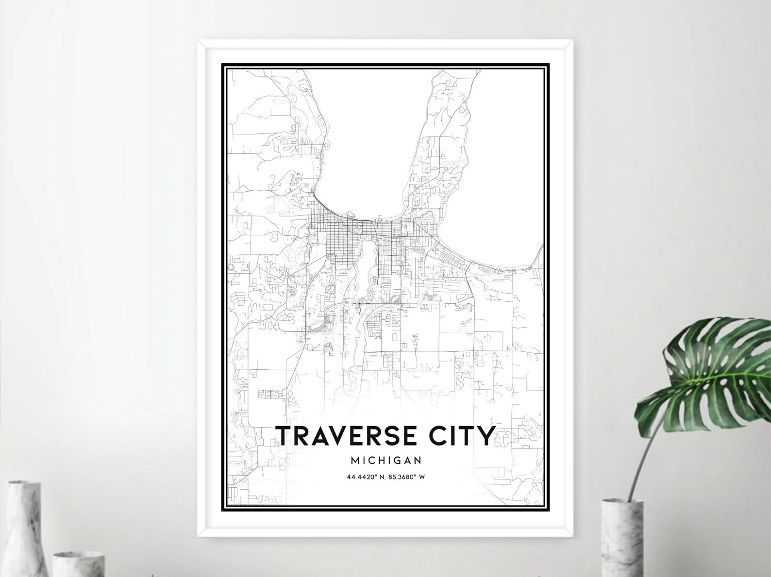 Traverse City Map Print, Traverse City Map Poster Wall Art, Mi City Map ...