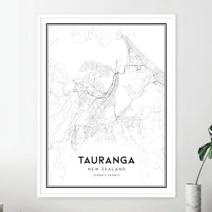Tauranga Map Print, Tauranga Map Poster Wall Art, Tauranga City Map ...