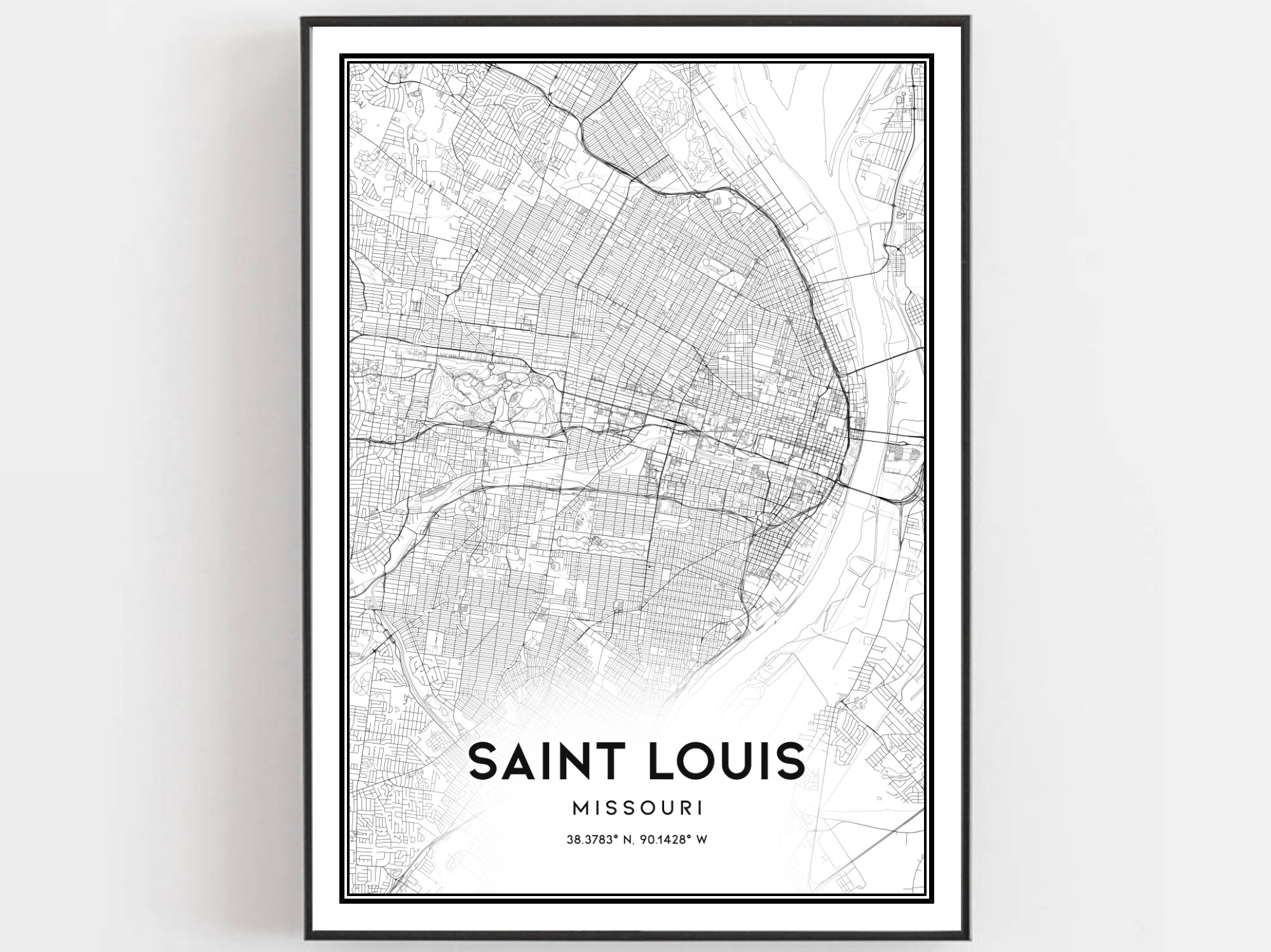 Saint Louis Map Print, Saint Louis Map Poster Wall Art, Mo City Map ...