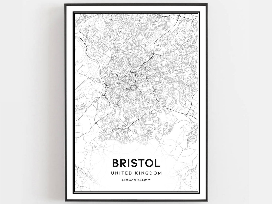 Bristol Map Print, Bristol Map Poster Wall Art, Bristol City Map ...