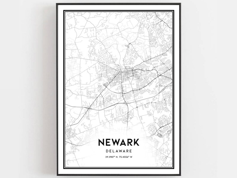 Newark Map Print Newark Map Poster Wall Art De City Map - Etsy