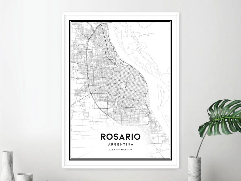 Rosario Map Print Rosario Map Poster Wall Art Rosario City | Etsy