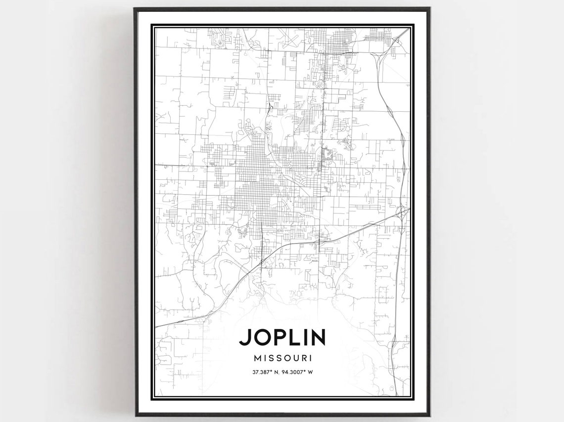 Joplin Map Print, Joplin Map Poster Wall Art, Mo City Map, Missouri ...