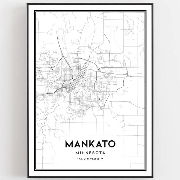 Mankato Map Digital - Etsy
